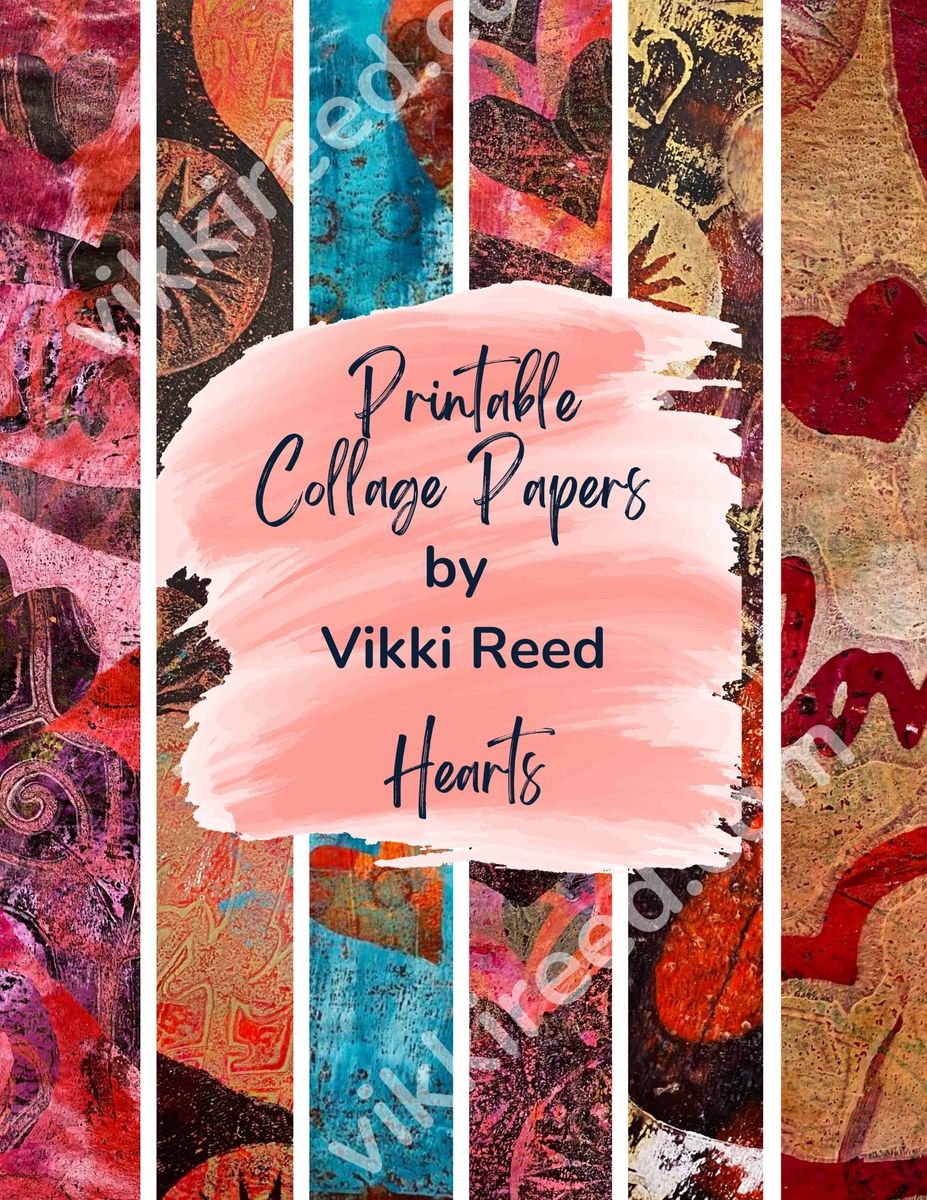 Printable Collage Papers - Hearts