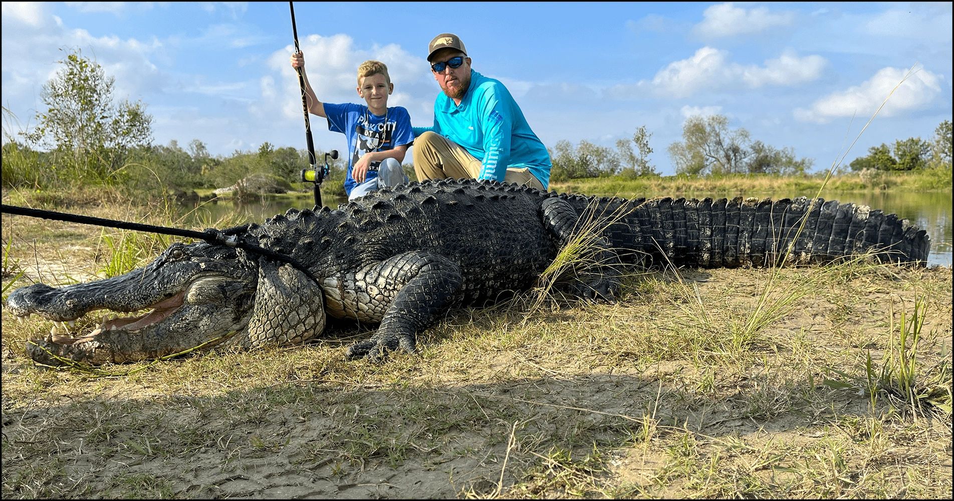 Adventure Captured: Father-Son Triumph in Gator Hunt!