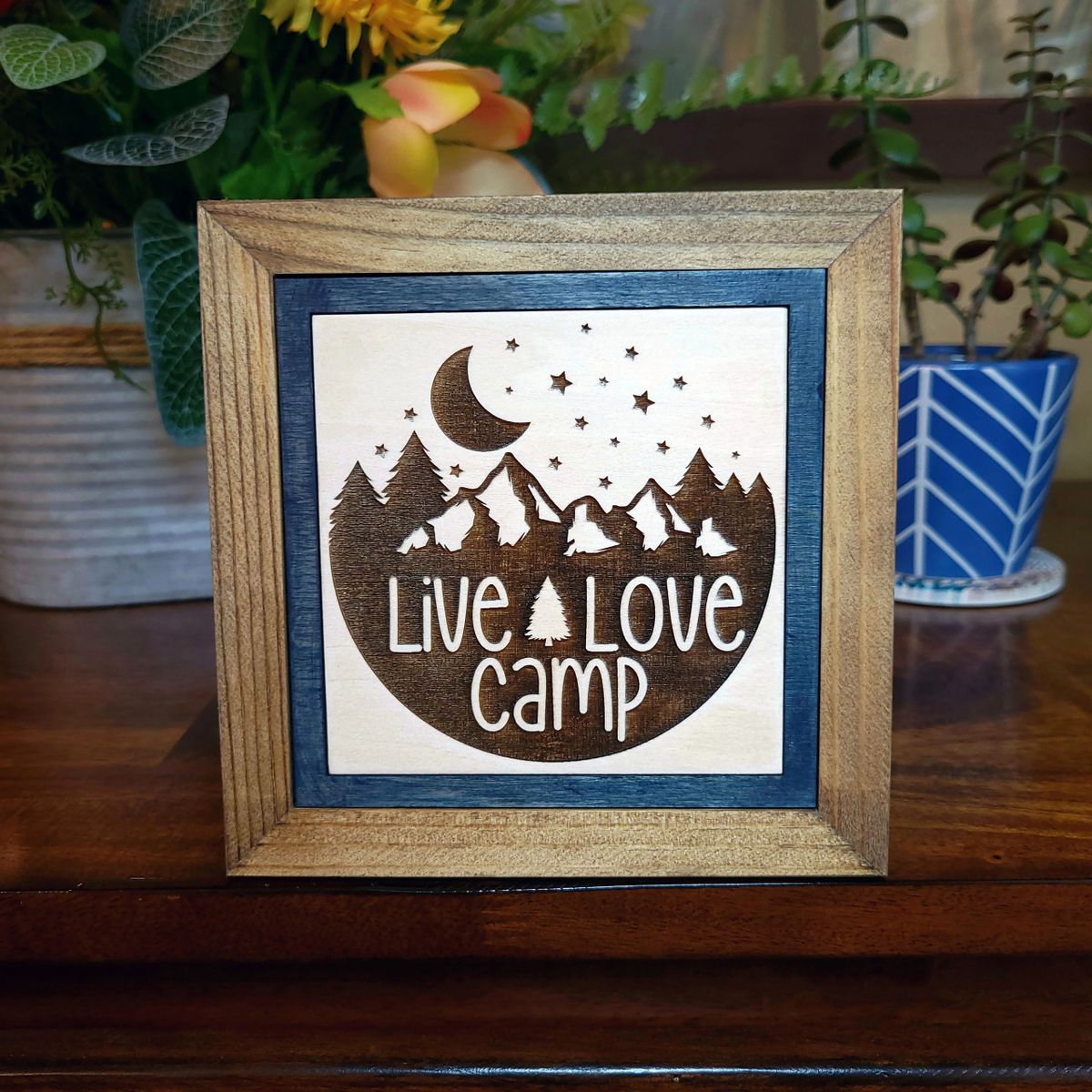 6 Inch Wood Frame Rustic Home Decor Display Option for Camping ...