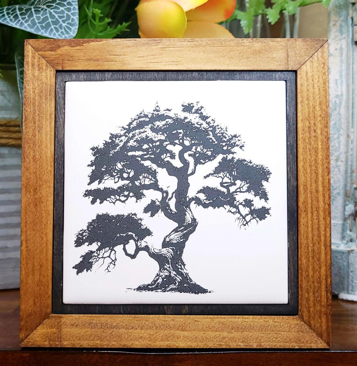 Ceramic Tile Wood Frame: Display Option "The Tree of Life" 6 inch x 6 ...