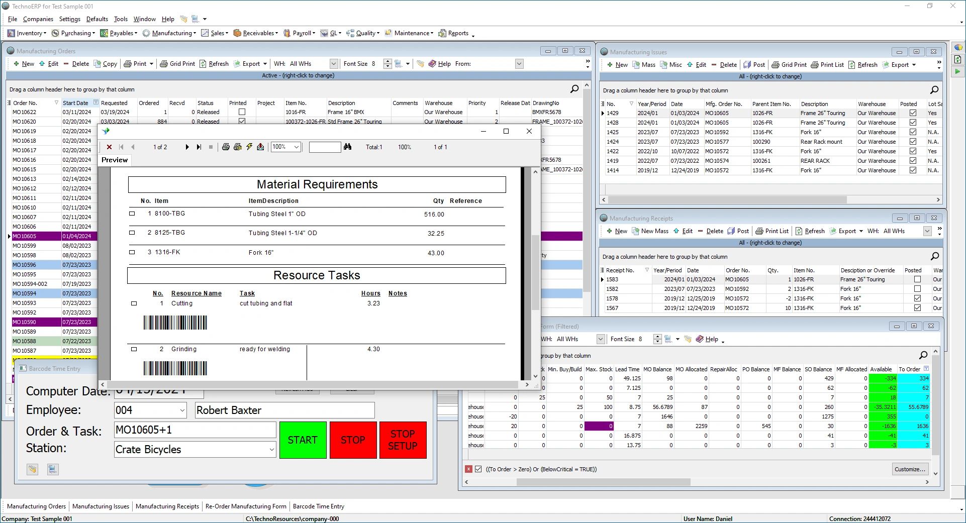 Manufacturing Module in Techno ERP