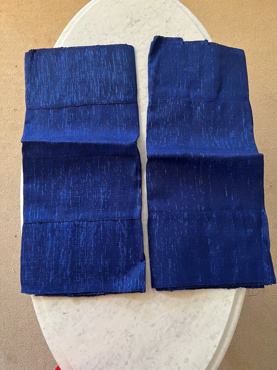 Shinning Blue Aso Oke Gele Head Tie with Shoulder Shawl
