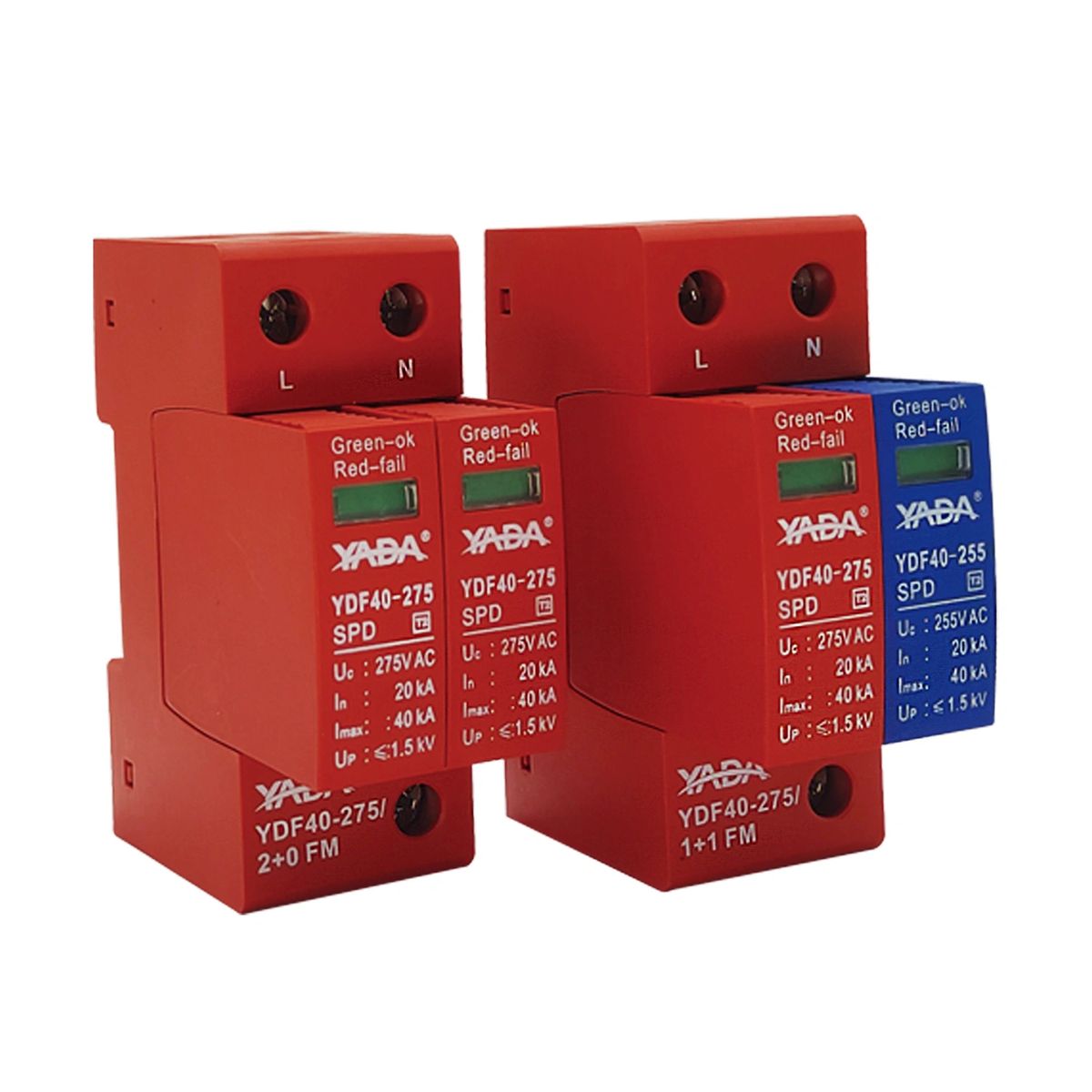 DIN Rail Lightning Protector Voltage Surge Arrester Device, 2.0KV (4P ...