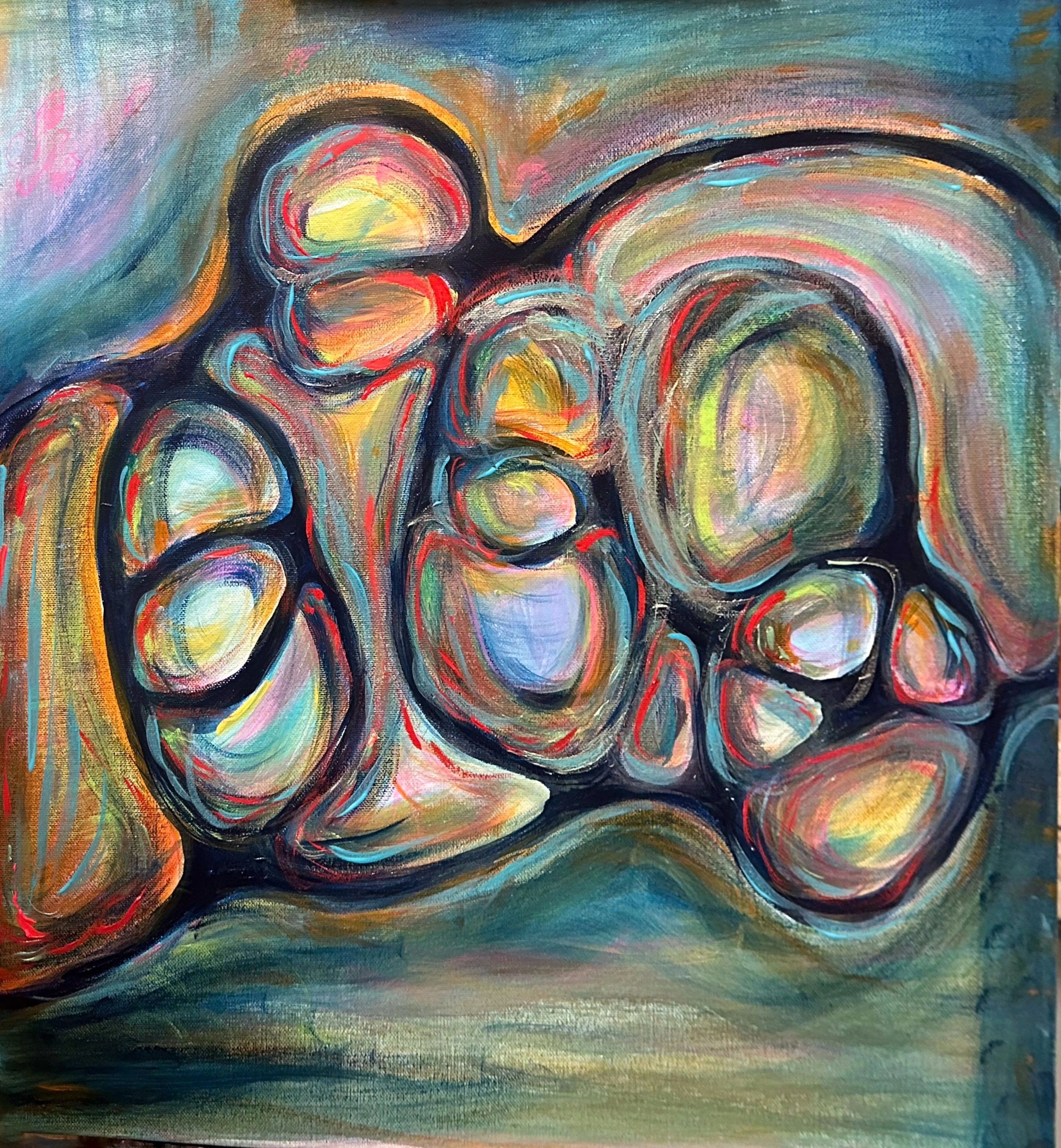 Original abstract paintings by Ann B. Farrow. Layered, contemporary ...