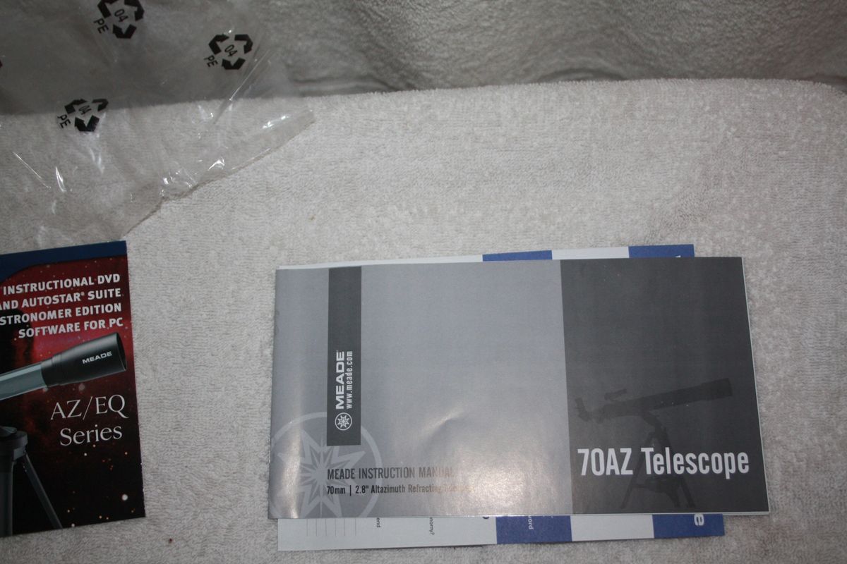 Meade 70AZ Telescope Manual & Autostar Suite Software AZ/EQ series DVD