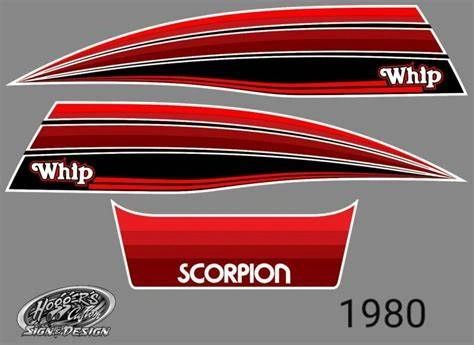 1980 Scorpion Whip Hood Decal Set