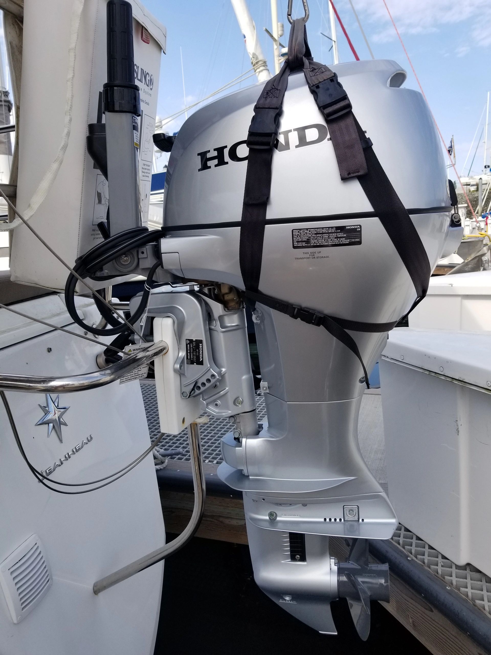 After waiting a year for the new outboard it finally arrived.