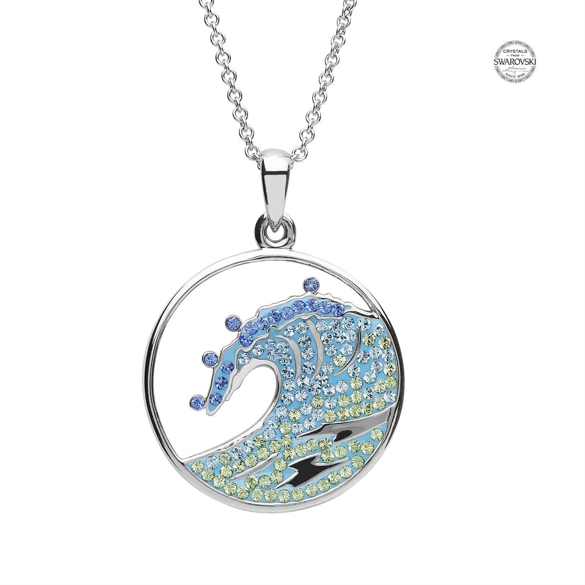 Ocean Wave Necklace With Swarovski Crystals