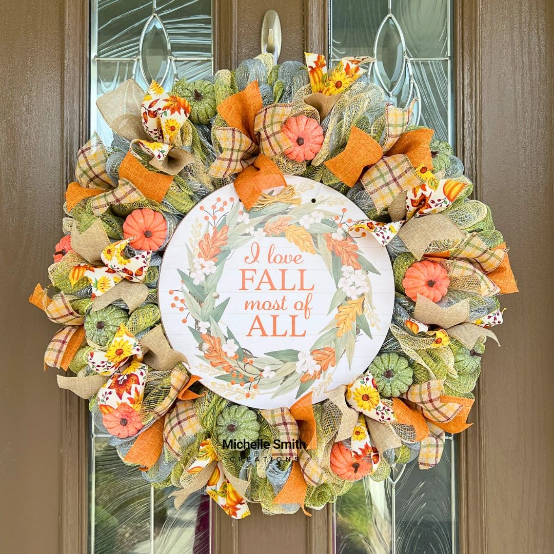 Tri Colored Fall Wreath Made With Dollar Tree Materials