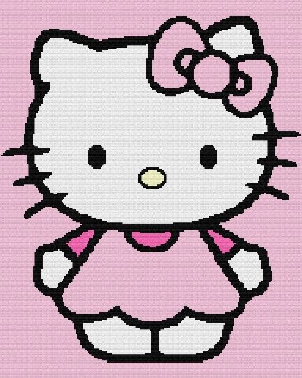 Hello Kitty Crochet Graph and Written Pattern