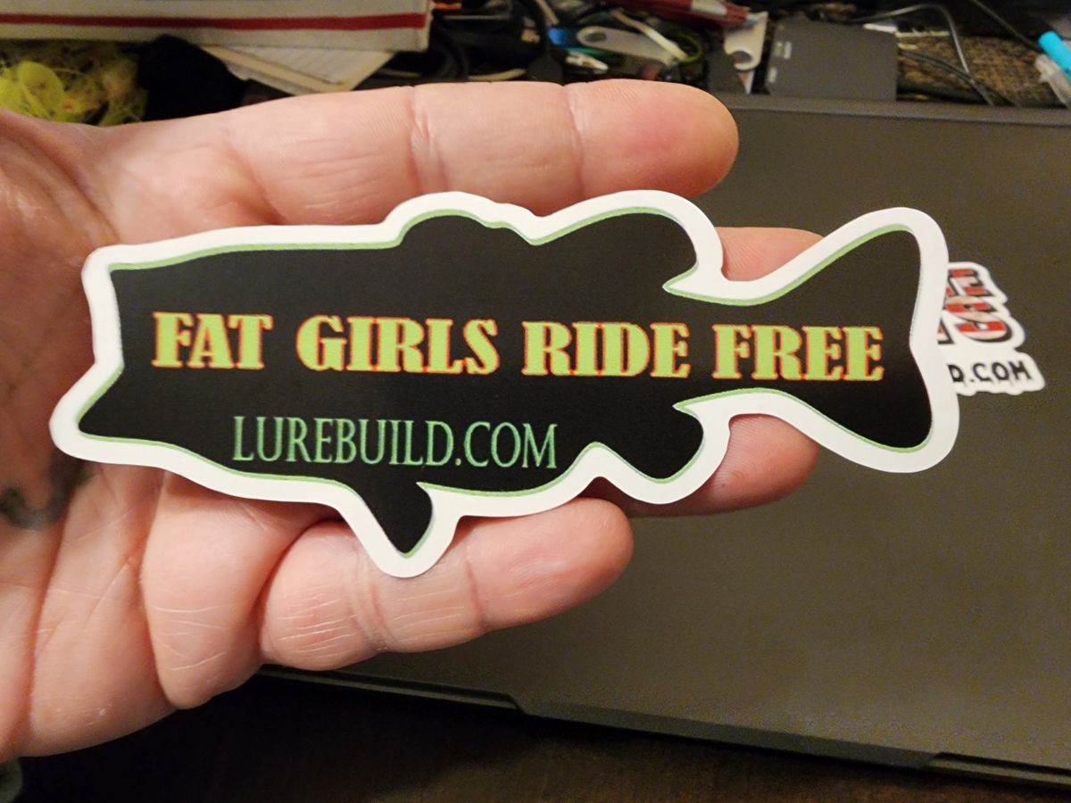 5" Fat Girls Ride Free UV Sticker