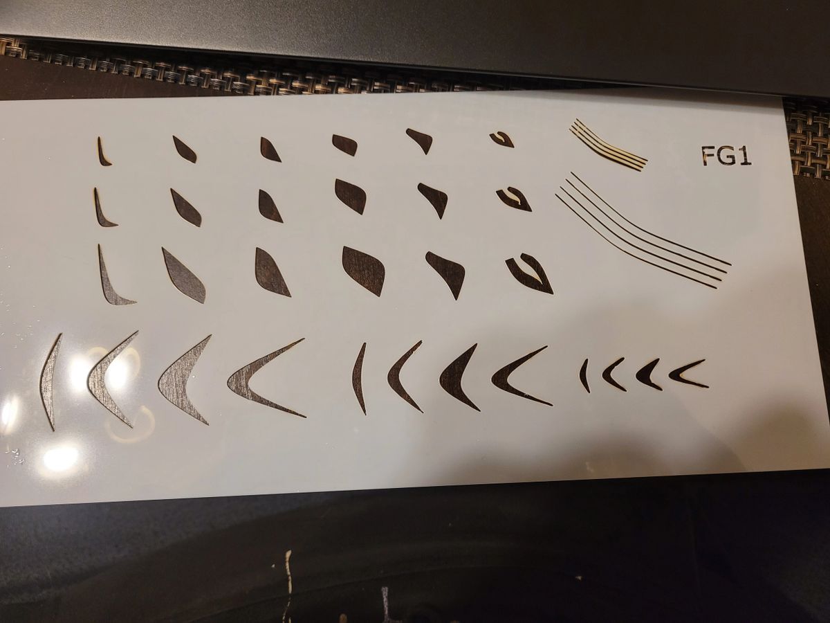 FG1 Fins and Gills all size lures stencil