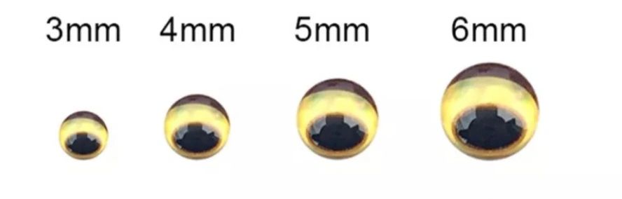 Gold Directional Eyes 3mm-6mm 300pk