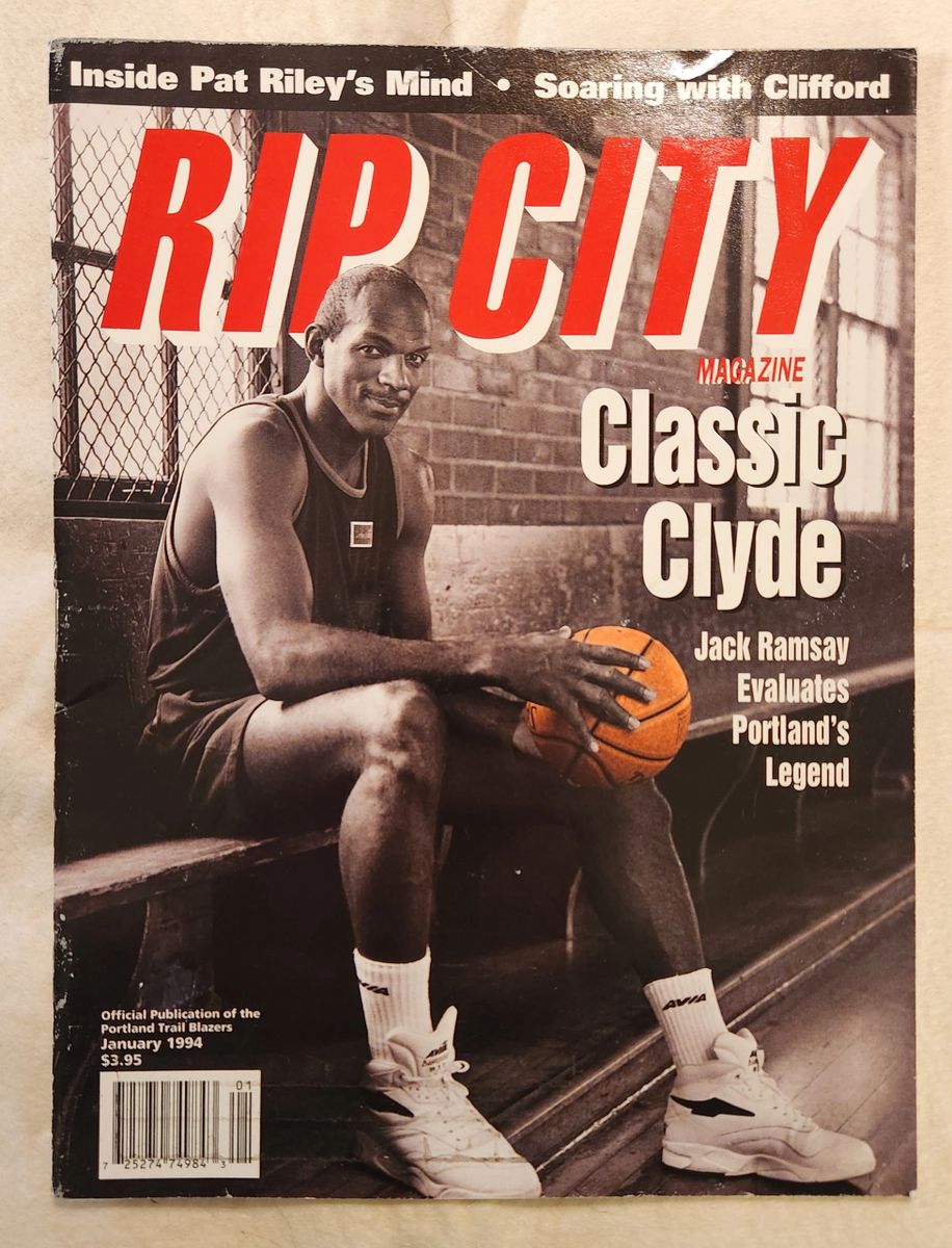 CLYDE DREXLER January 1994 Rip City Magazine with Clifford Robinson Poster