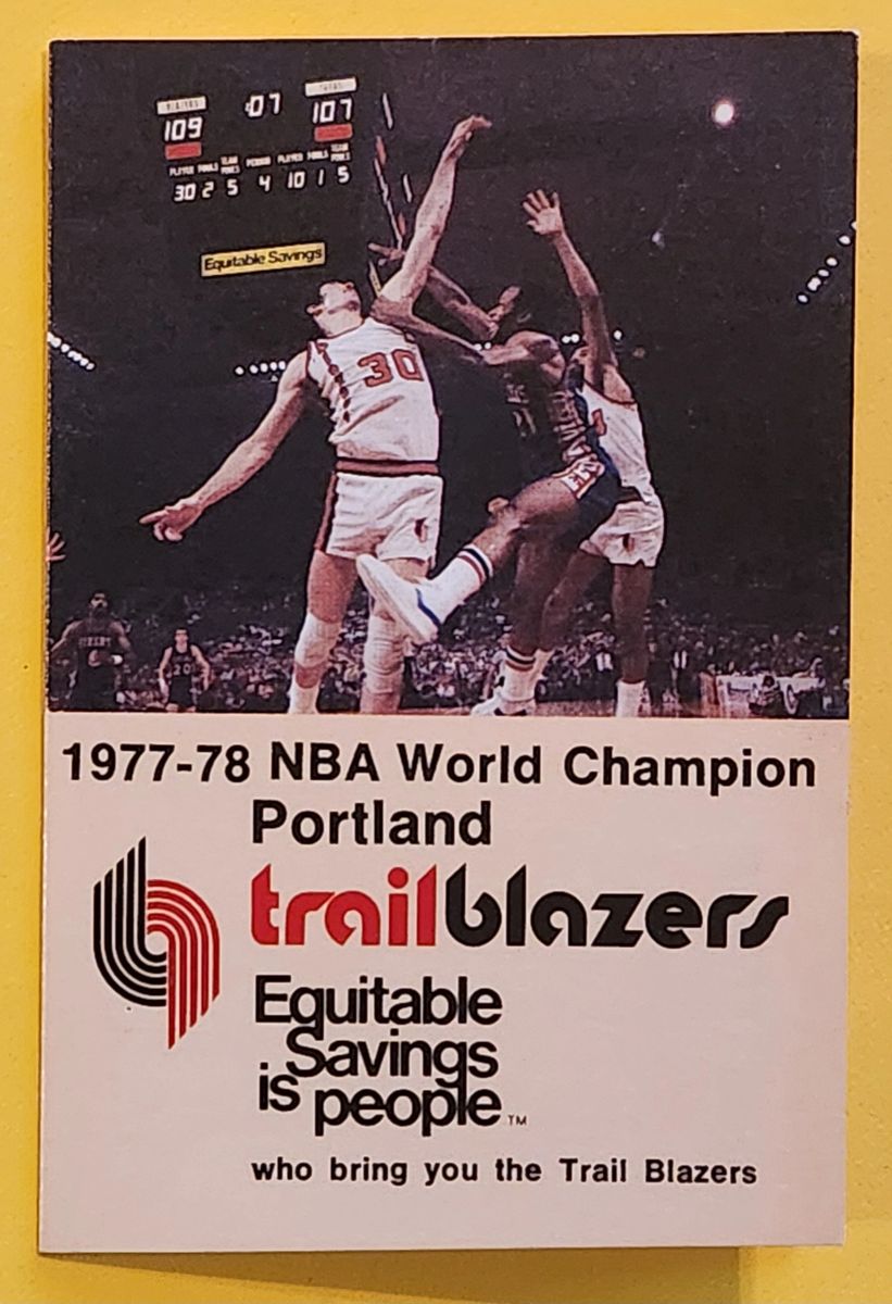 BOB GROSS 1977-78 Trail Blazers NBA Champions Pocket Schedule Equitable ...