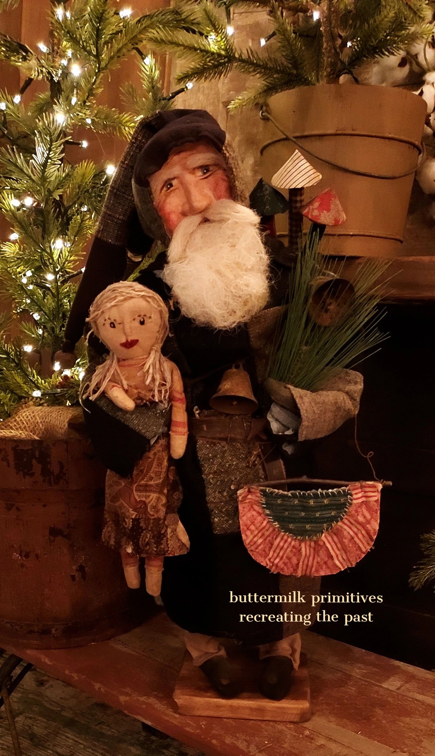 Buttermilk Primitives - Santas, Handmade, Santas, Online Store