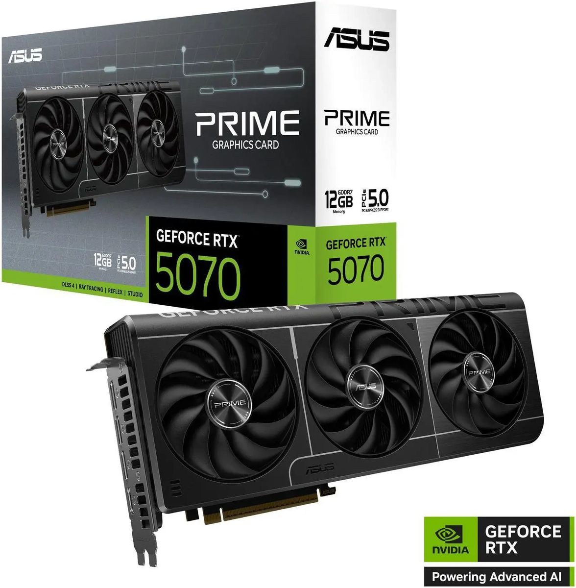 ASUS PRIME GeForce RTX 5070 12GB 192-Bit GDDR7 PCI Express 5.0 Graphics ...