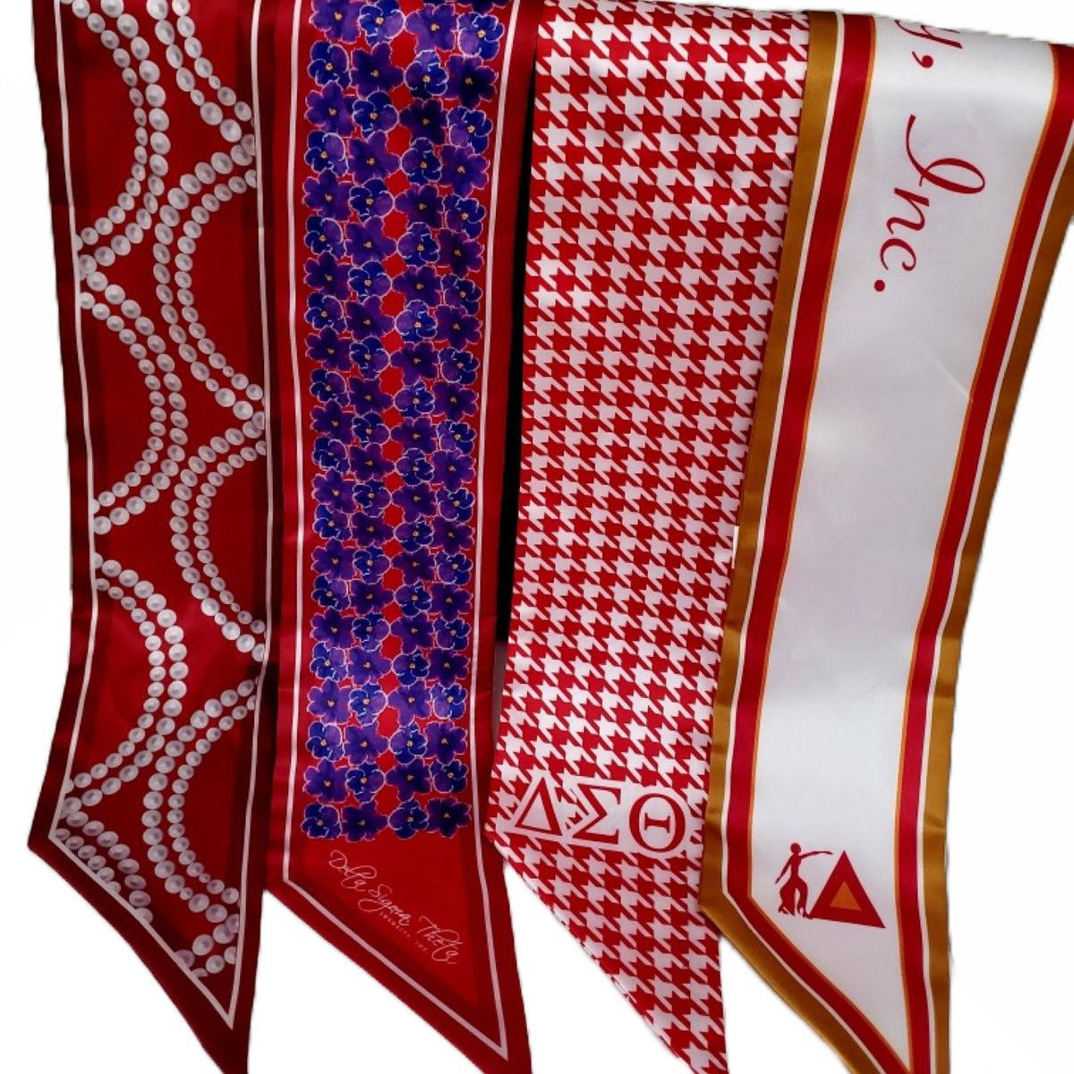 Delta Pearls, Violets, Houndstooth, or Fortitude Purse Scarf