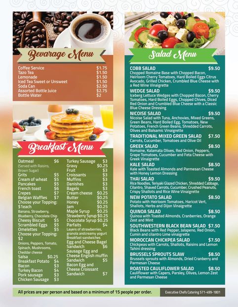 Catering Menu Prices | Full Menu