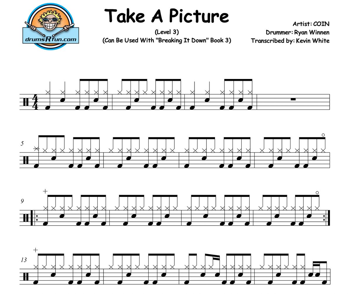 COIN, Take A Picture Drum Transcription Level 3