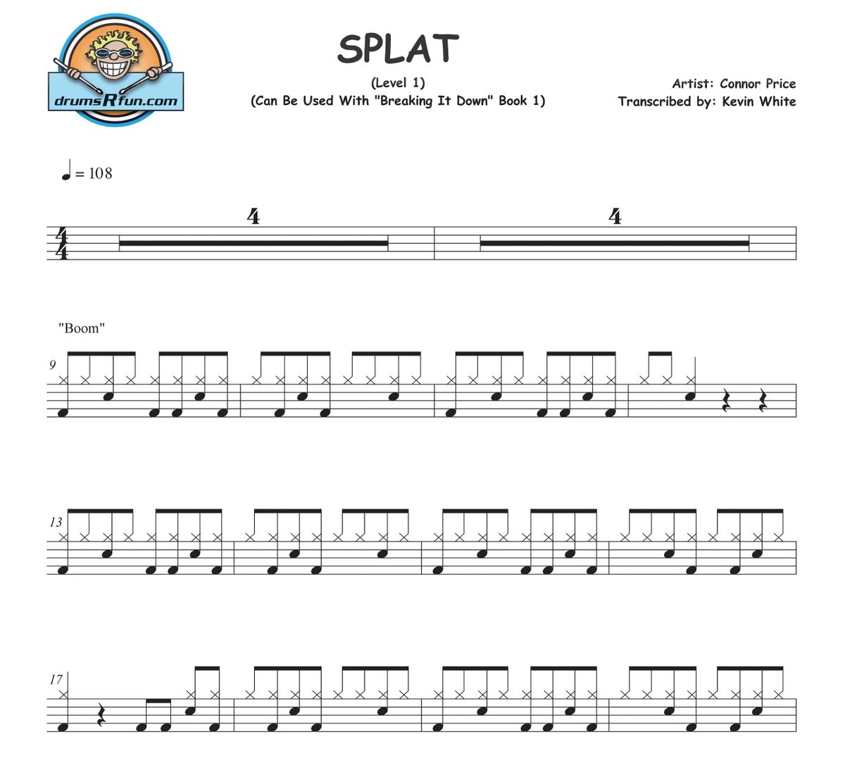 Connor Price, SPLAT Drum Transcription Level 1