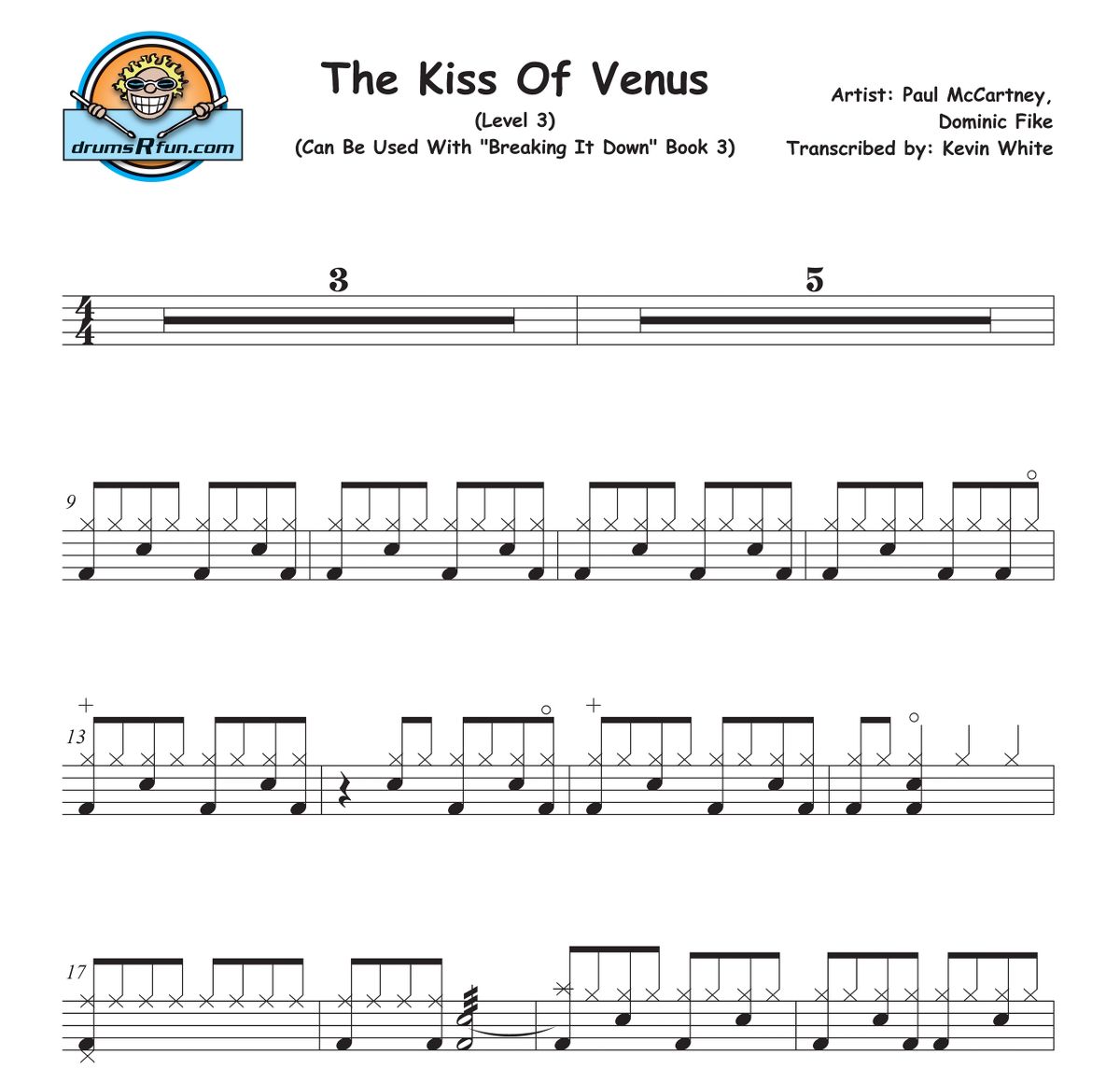 Paul McCartney, Dominic Fike, The Kiss Of Venus Drum Transcription Level 3