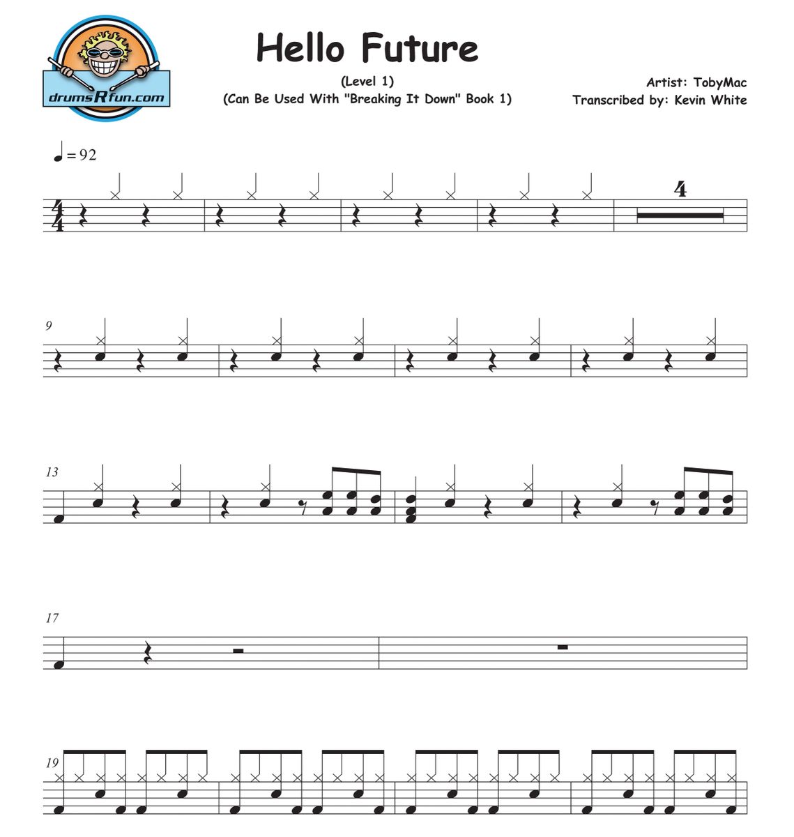 TobyMac, Hello Future Drum Transcription Level 1