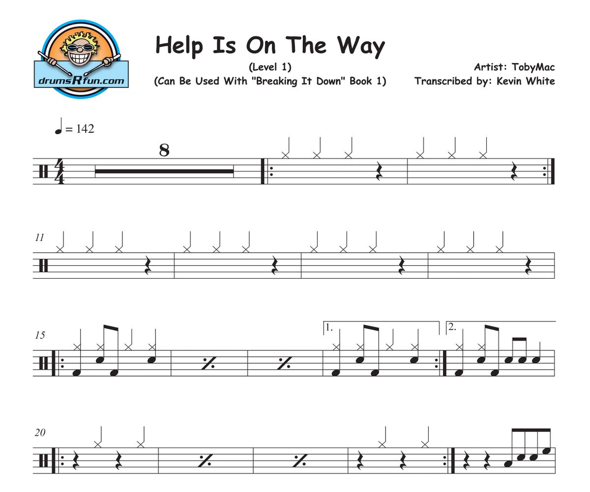 TobyMac, Help Is On The Way Drum Transcription Level 1