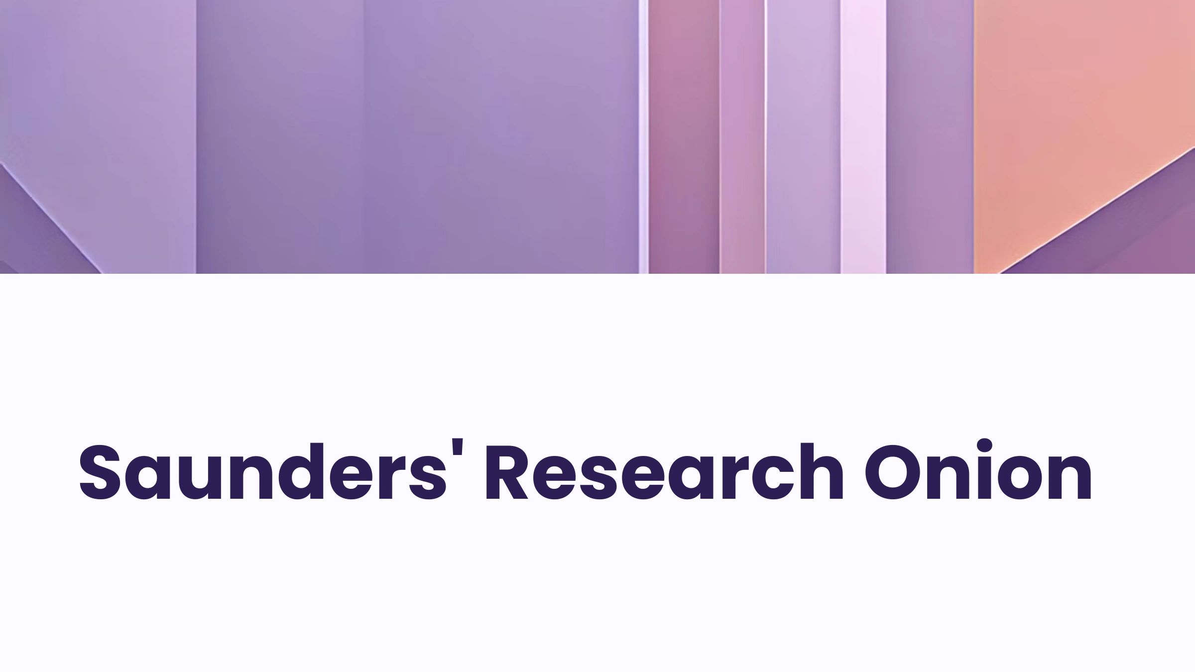 Saunders’ Research Onion