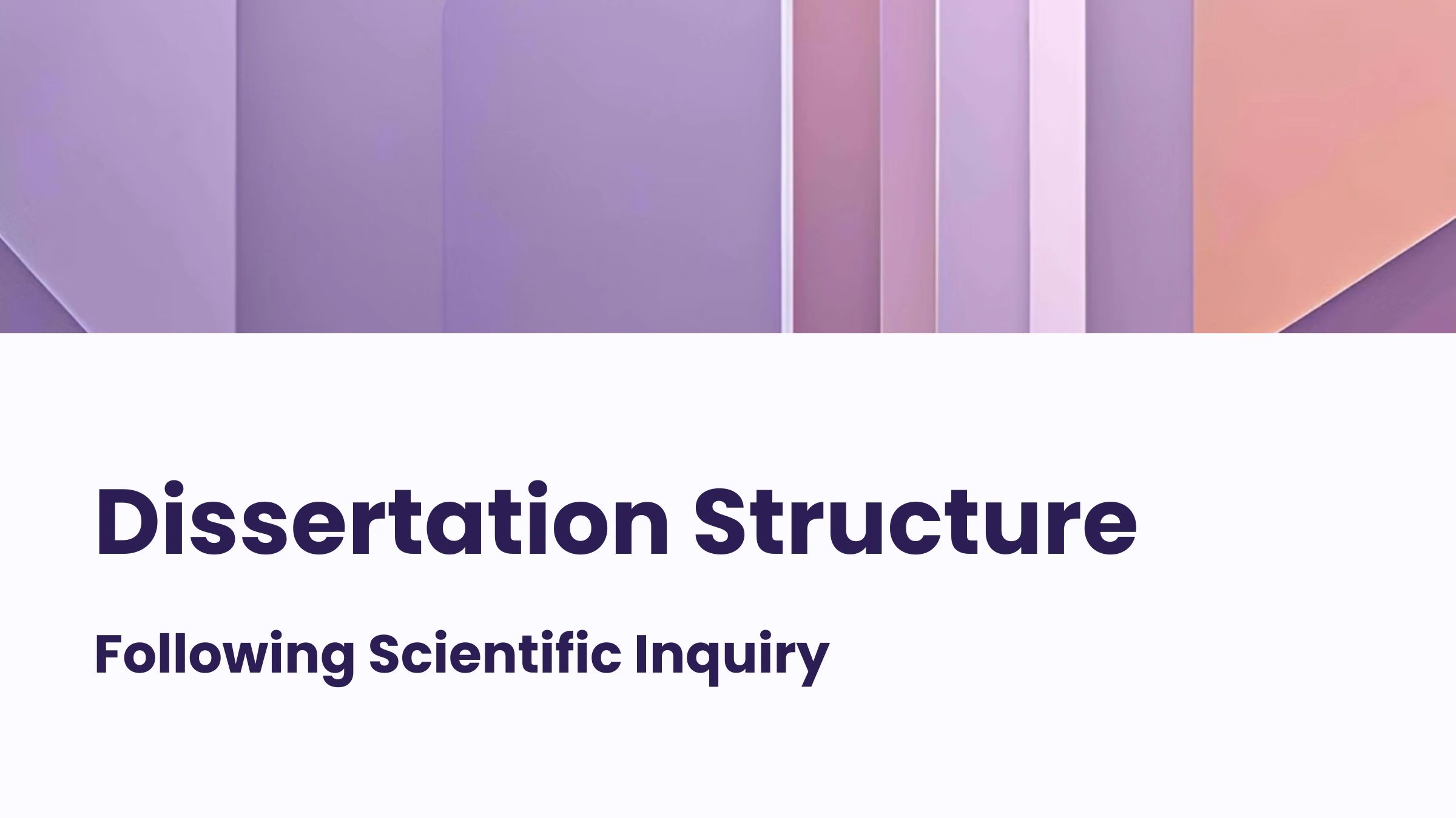 A guide to dissertation structure
