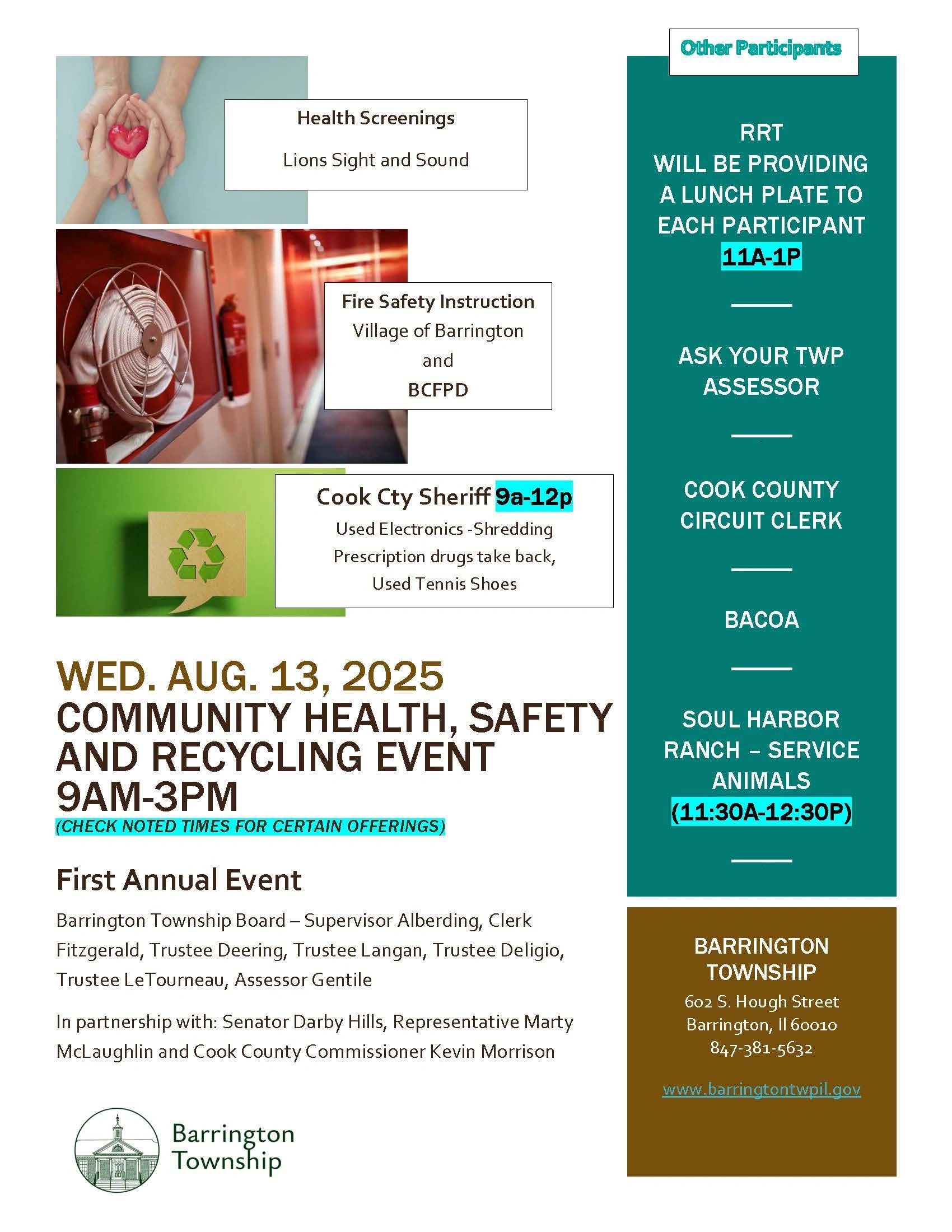 First Annual Community Health Event August 13th
