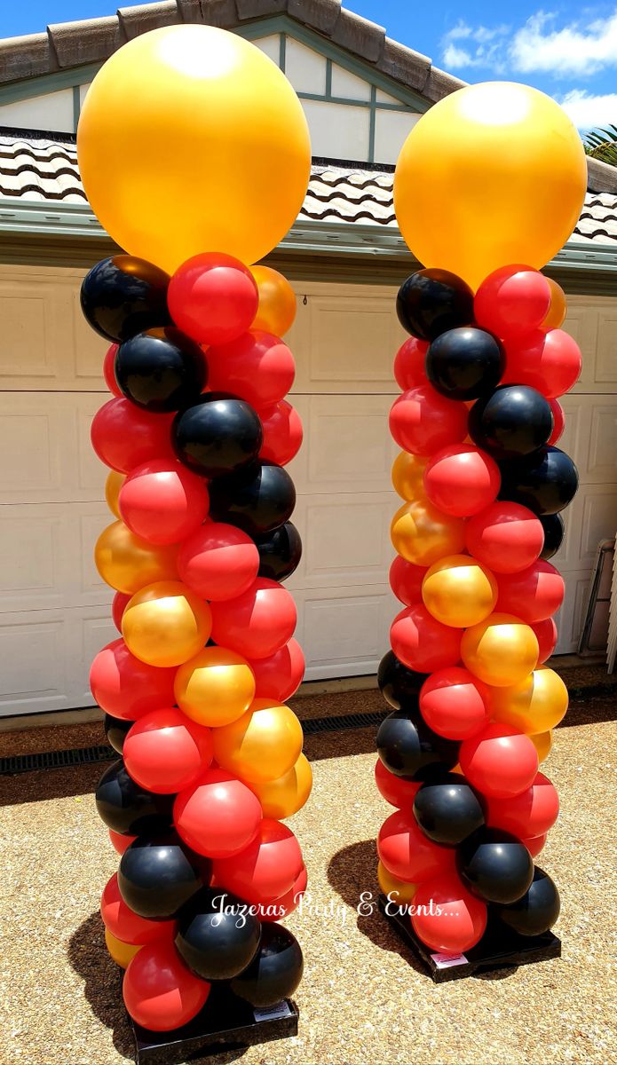 Red, Black & Gold Balloon Column