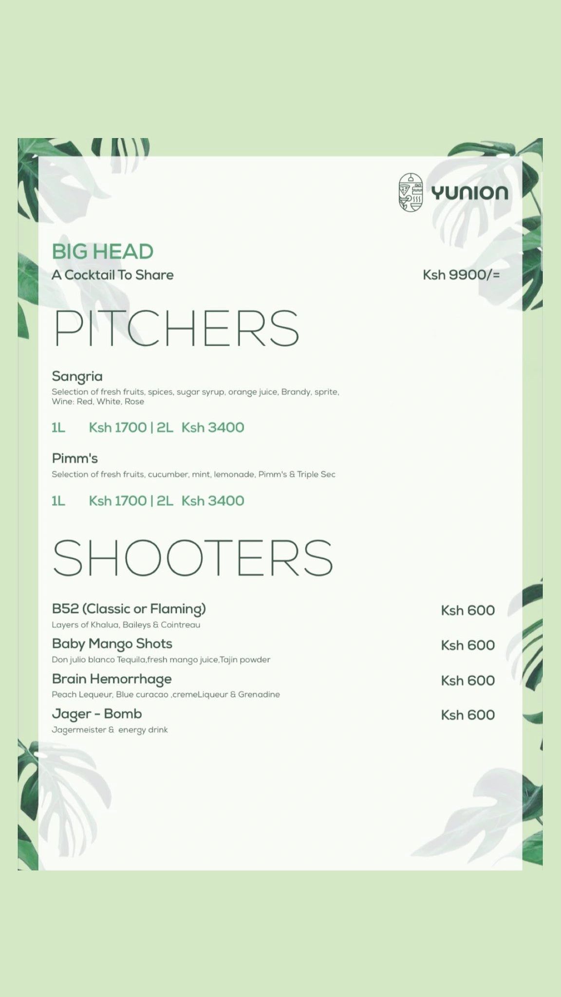 Yunion Restaurant Menu in GTC-Westlands - ToasterDing