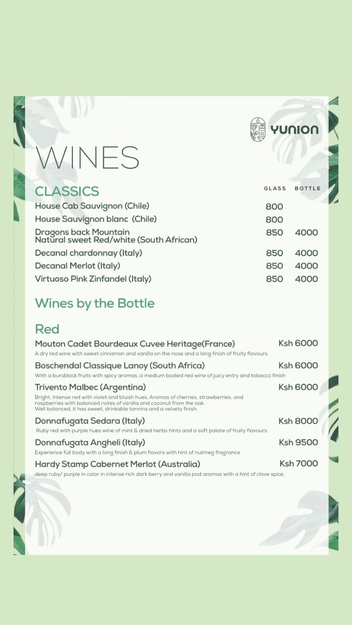 Yunion Restaurant Menu in GTC-Westlands - ToasterDing