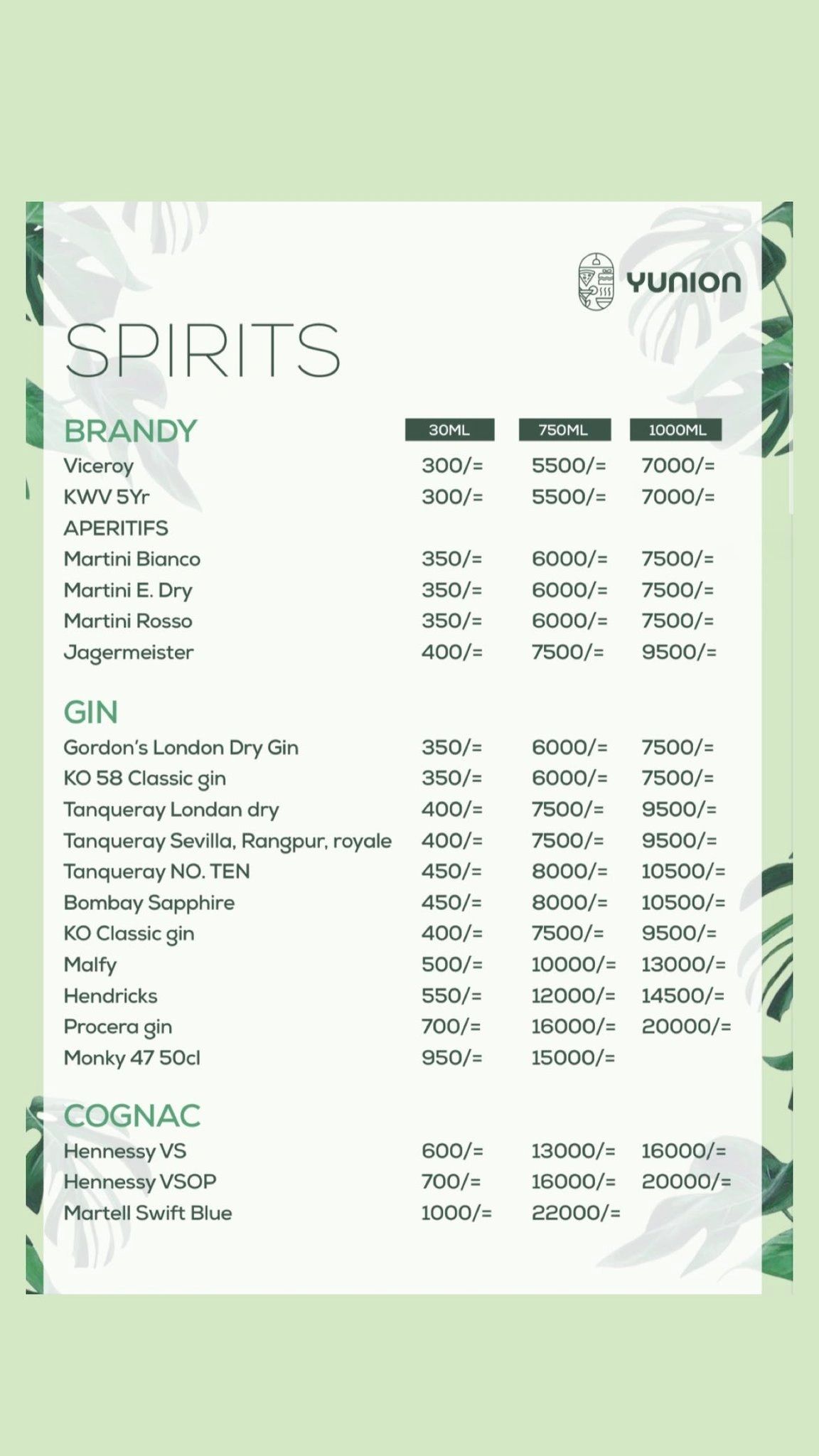 Yunion Restaurant Menu in GTC-Westlands - ToasterDing