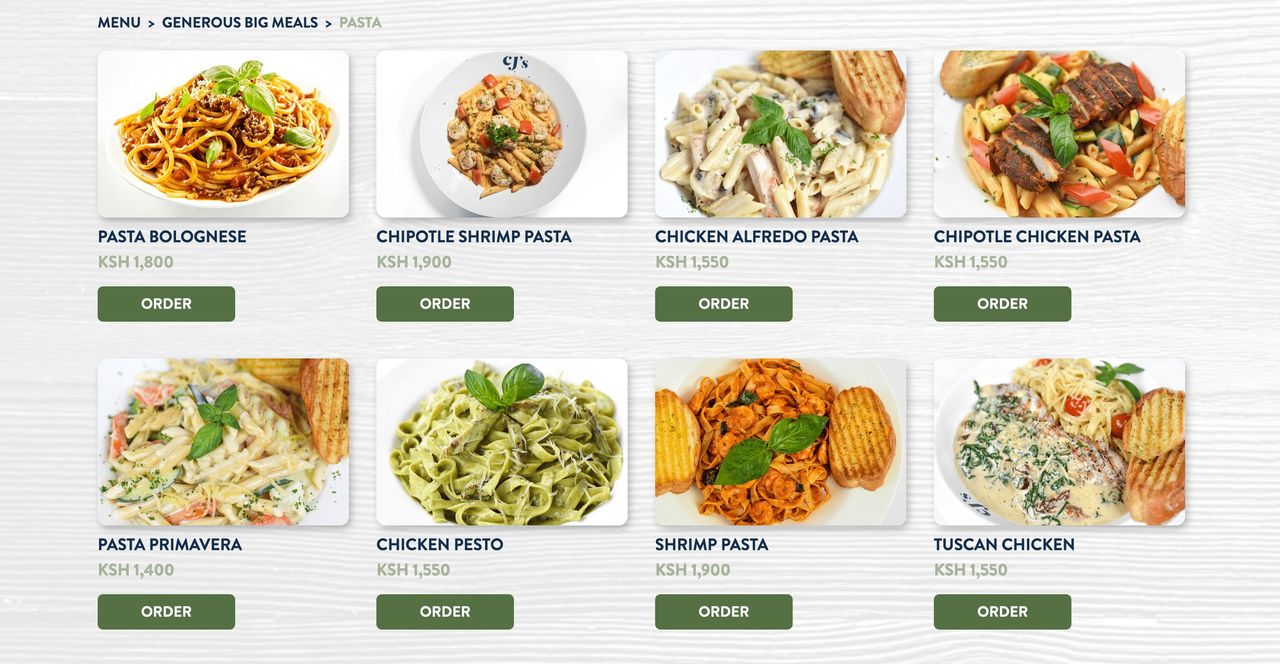 CJ’s Restaurant Menu Guide: CBD, Imaara, Waterfront, & Kilimani ...