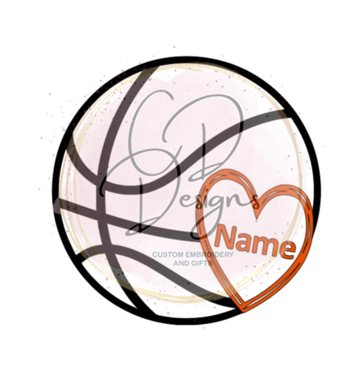 Basketball Heart Car Decal