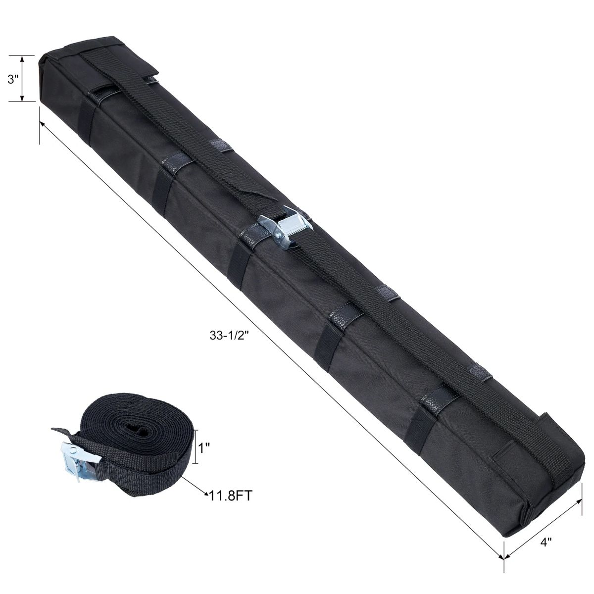 Car roof rack with 2 slings