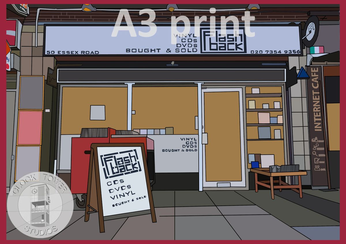 Flashback Records Islington A3 / A4 / A5 / A6 print (unframed)
