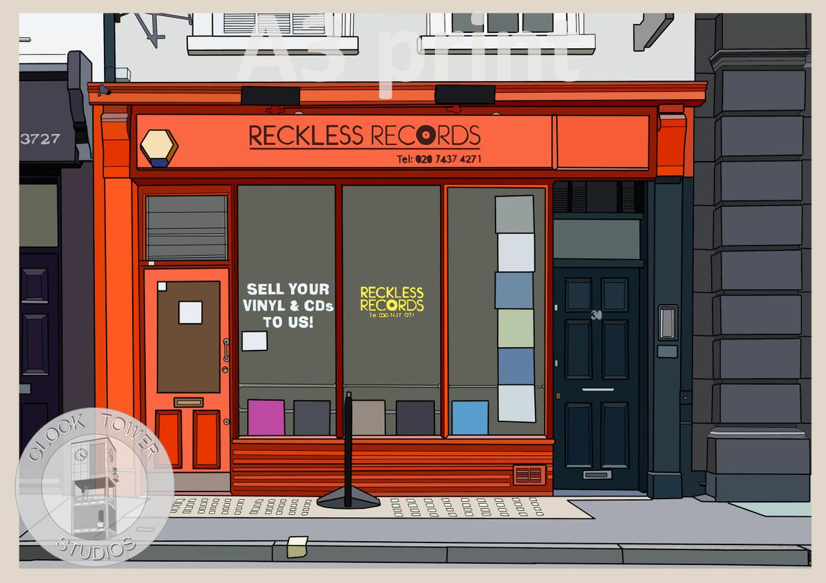 Reckless Records A3 / A4 / A5 / A6 print (unframed)