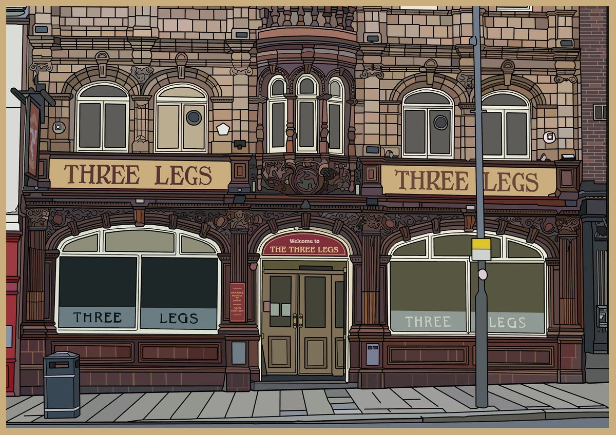 Three Legs, Leeds A3 / A4 / A5 print (unframed)
