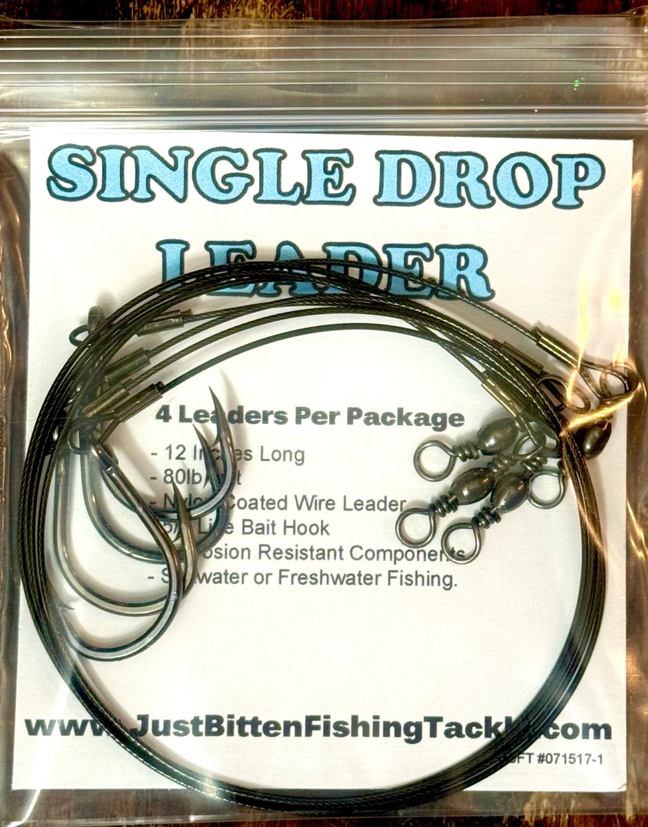 Single Drop Fishing Leaders (4pk)