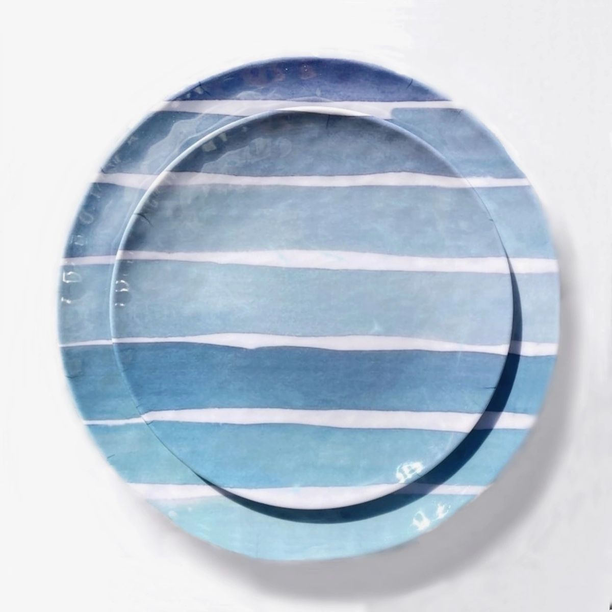 Indigo Stripe Plate Set