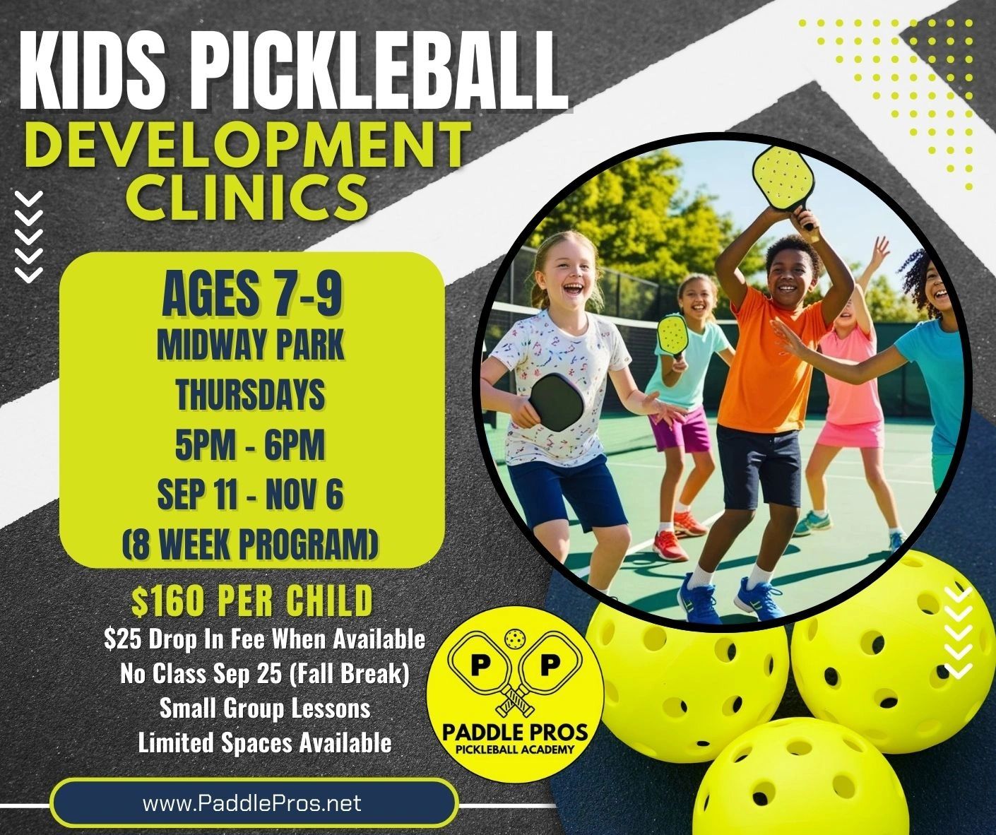 Kids Pickleball Development Clinic (8 Lessons)