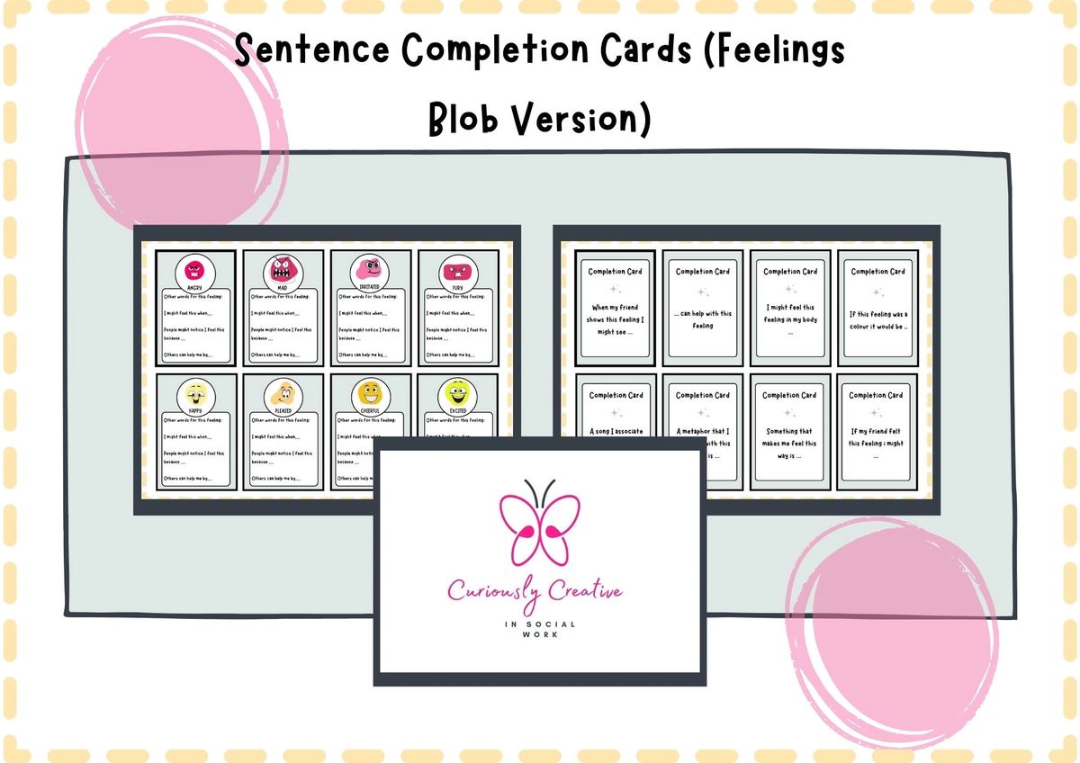 Sentence Completion Cards (Feelings Blob Version)
