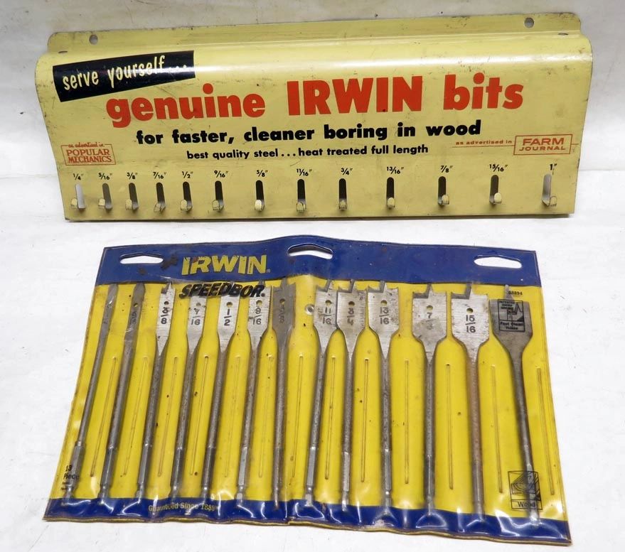 IRWIN SPADE BIT SET & HARDWARE STORE DISPLAY