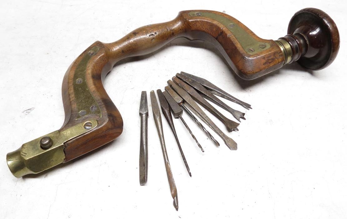 ANTIQUE SHEFFIELD PLATED BRACE & BIT COLLECTION