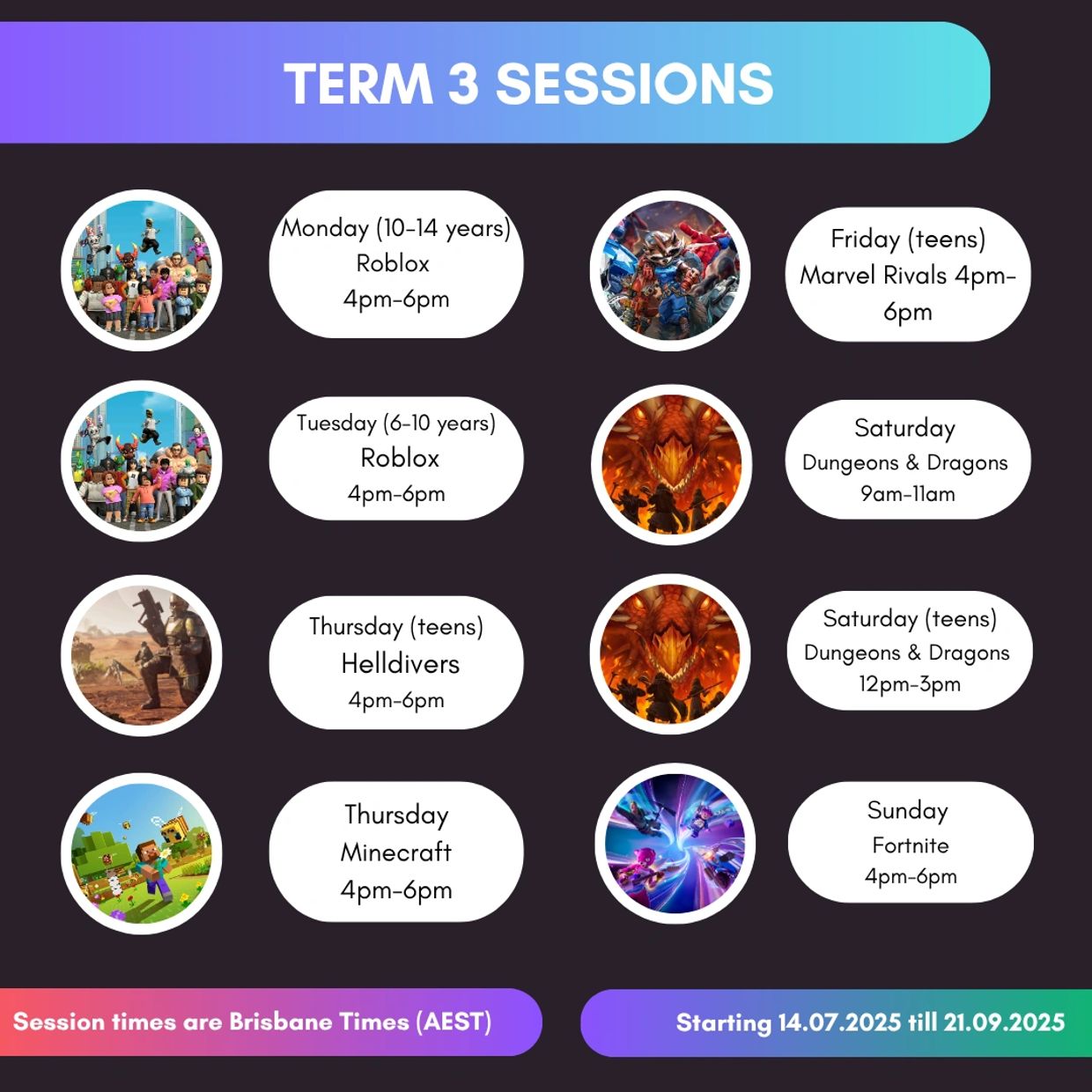 CURRENT SESSIONS | ND Online Gaming