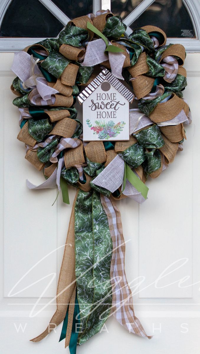 Home Sweet Home Ribbon Wreath