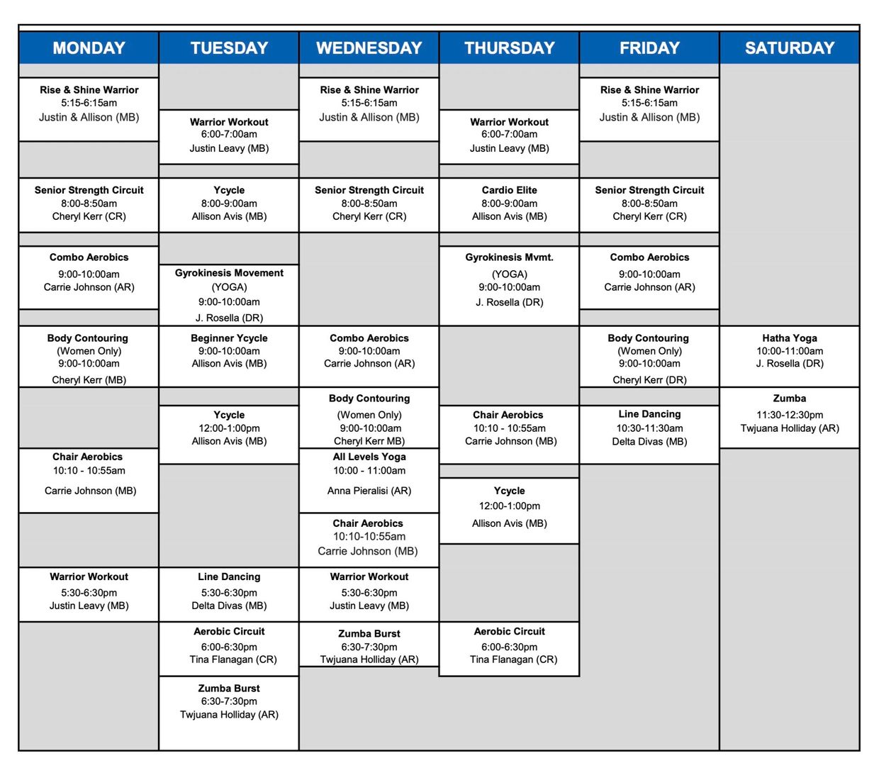Fitness Classes | Hodding Carter Memorial YMCA